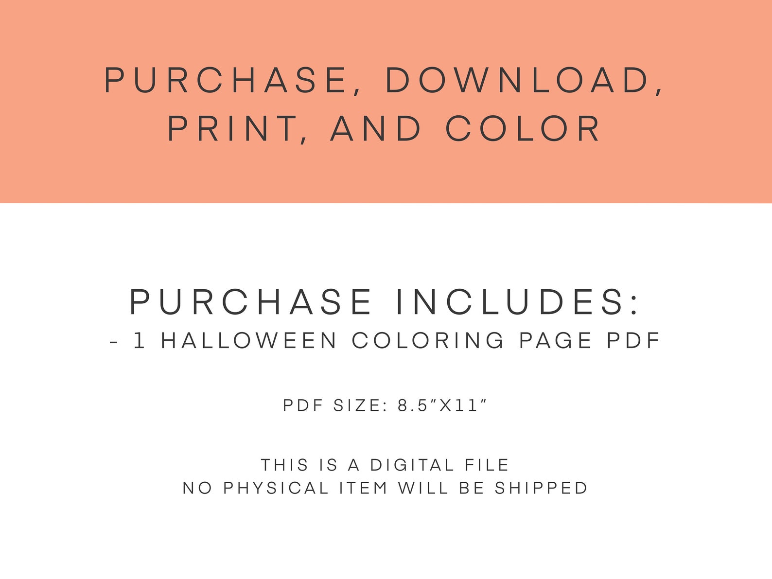 Halloween Coloring Page Printable Spooky Activity Sheet Fall - Etsy