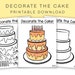 Decorate the Cake Activity for Kids, Cut and Paste Craft, Printable ...
