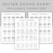 Guitar Chord Chart Printable Download, Printable PDF, Beginner Guitar ...