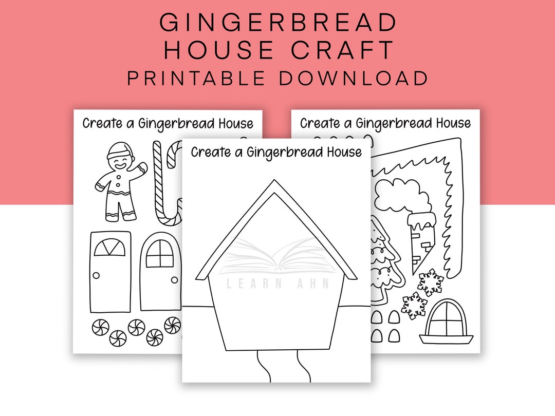 Create a Gingerbread House Activity for Kids, Cut and Paste Christmas ...