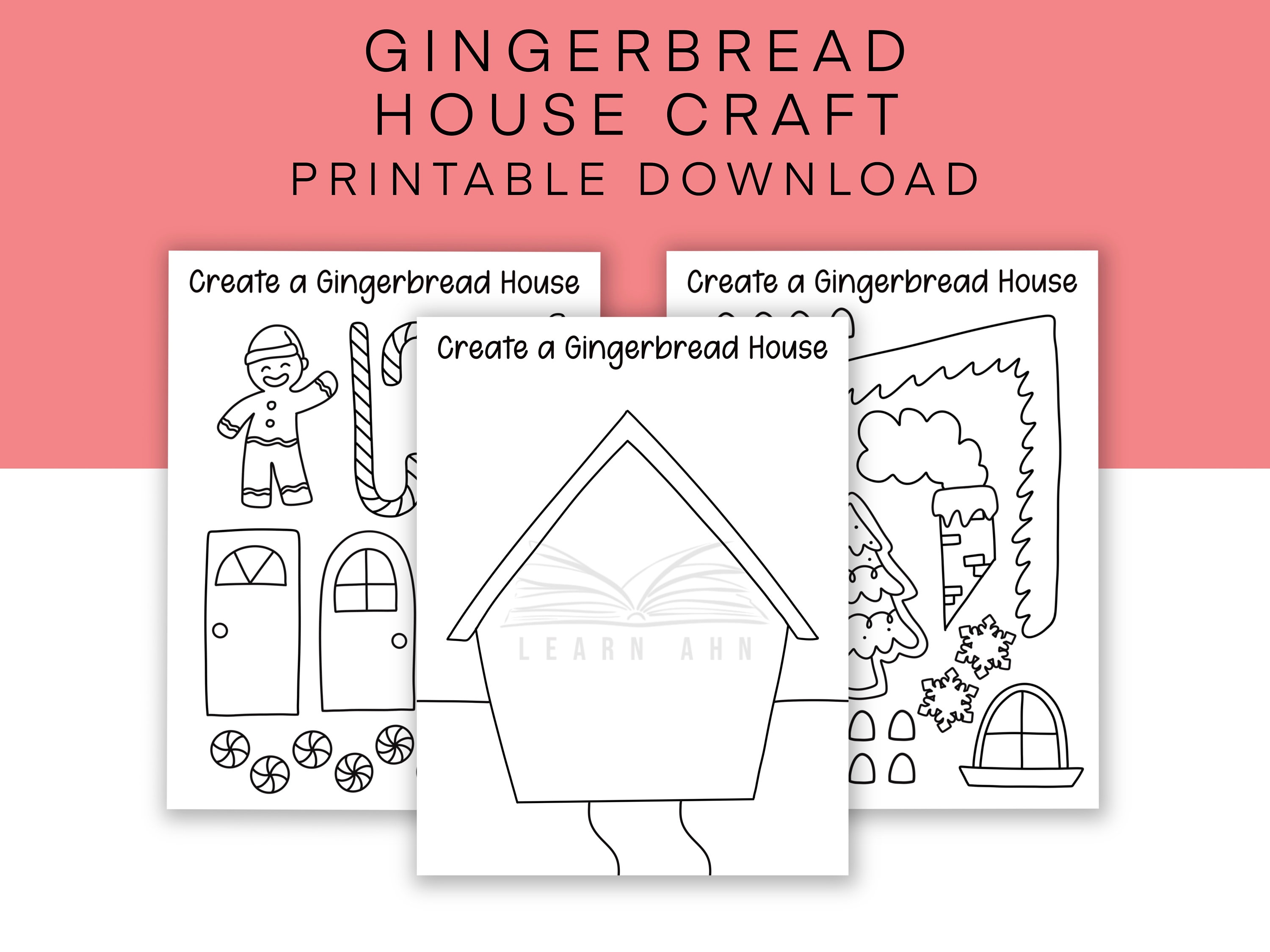 Create a Gingerbread House Activity for Kids, Cut and Paste Christmas ...