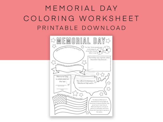 Memorial Day History Worksheets