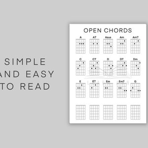 Guitar Chord Chart Printable Download, Printable PDF, Beginner Guitar ...