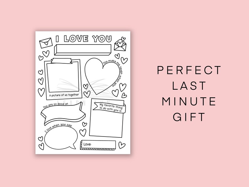 Valentine's Day Printable Worksheet, "i Love You" Fill in the Blank ...