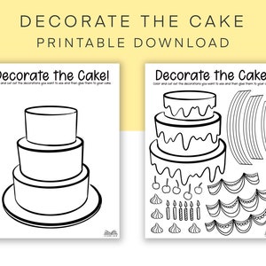 Decorate the Cake Activity for Kids Cut and Paste Craft - Etsy