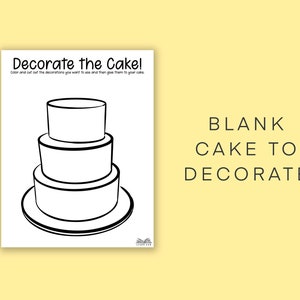 Decorate the Cake Activity for Kids, Cut and Paste Craft, Printable ...
