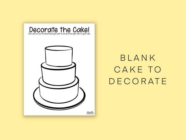 Decorate the Cake Activity for Kids, Cut and Paste Craft, Printable ...