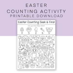 Easter Counting Seek and Find Coloring Page Printable, I Spy Math ...