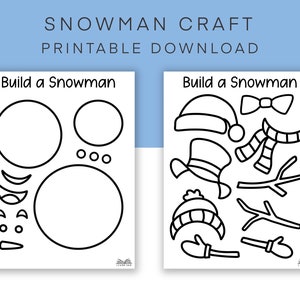 Build a Snowman Activity for Kids, Cut and Paste Winter Craft ...