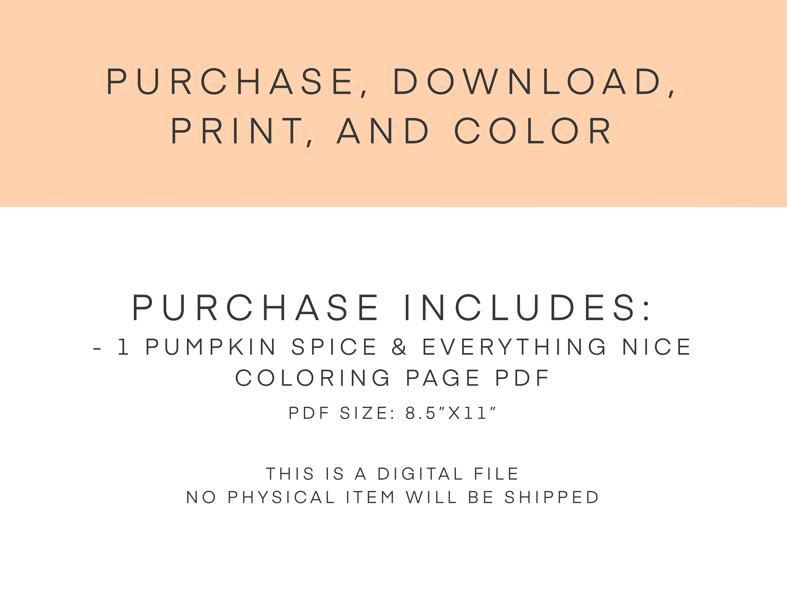 Fall Pumpkin Spice Printable Coloring Page, Halloween Activity, Harvest ...