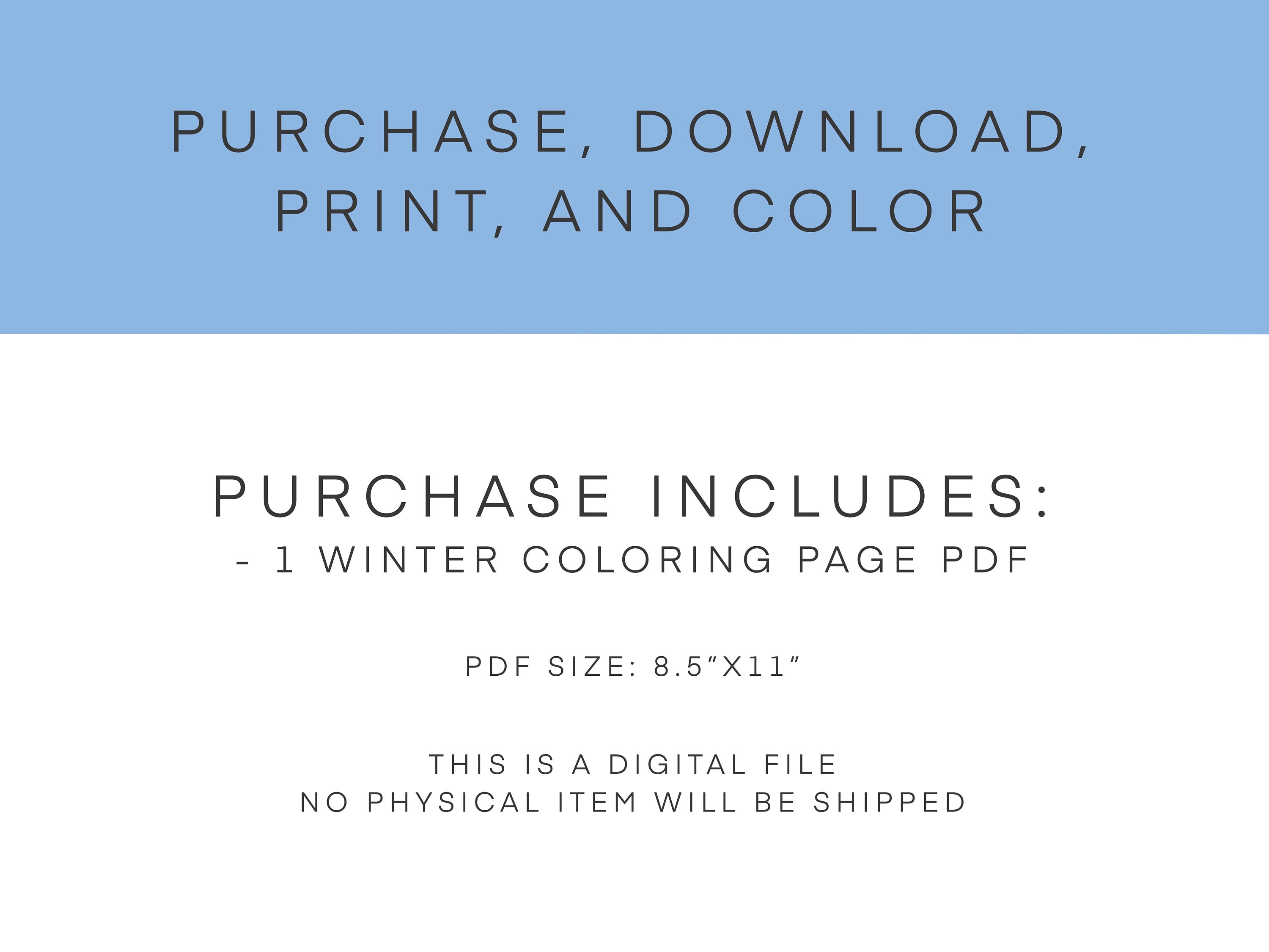 Winter Printable Coloring Page, Snow Activity Sheet, Seasons Worksheet ...