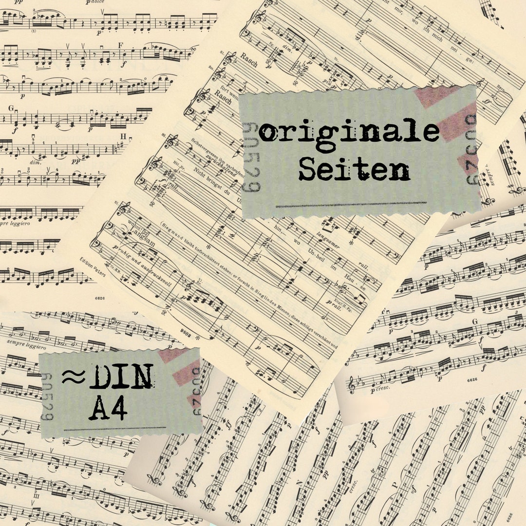 Bright Vintage Sheet Music in Original Condition, Music Notes on Paper ...