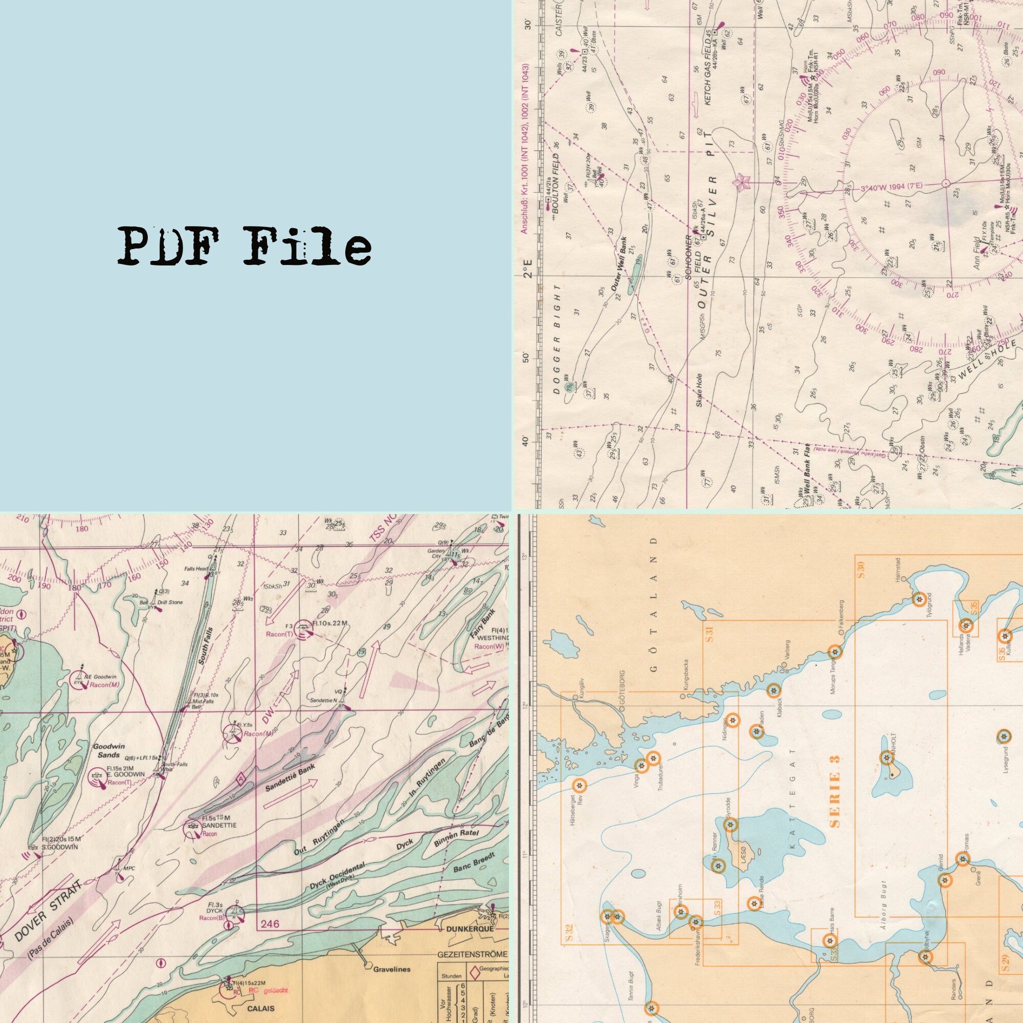 Original Nautical Charts for Printing, Vintage Nautical Charts for ...