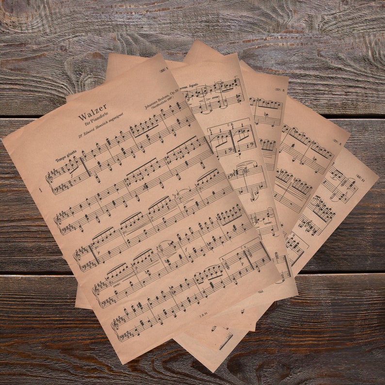 Dark Vintage Music Sheets in the Original, Music Notes on Paper for ...