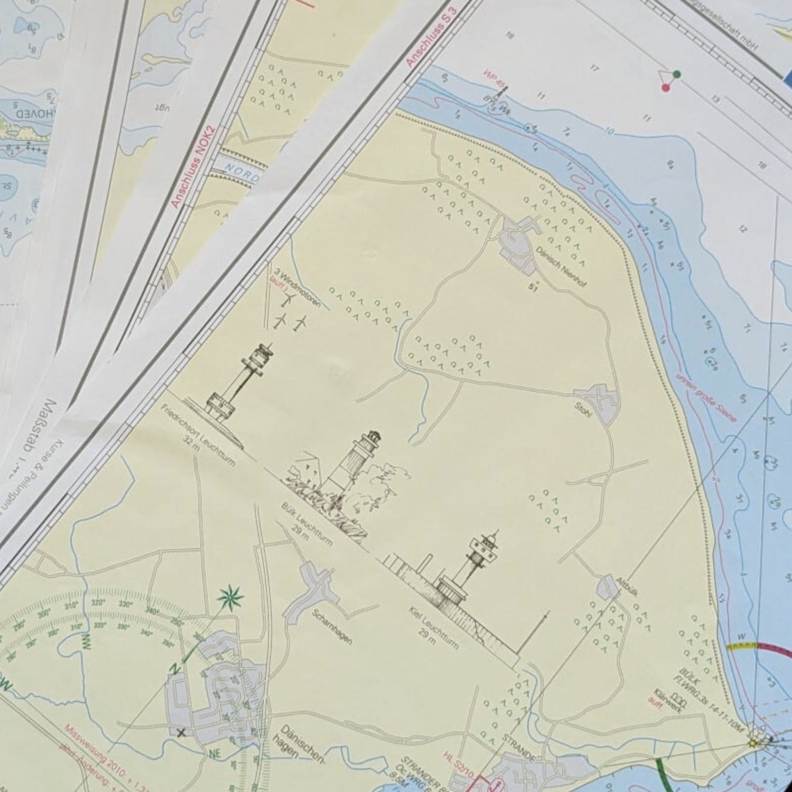 Original Nautical Charts Cut to A4 Format, Vintage Nautical Charts for ...