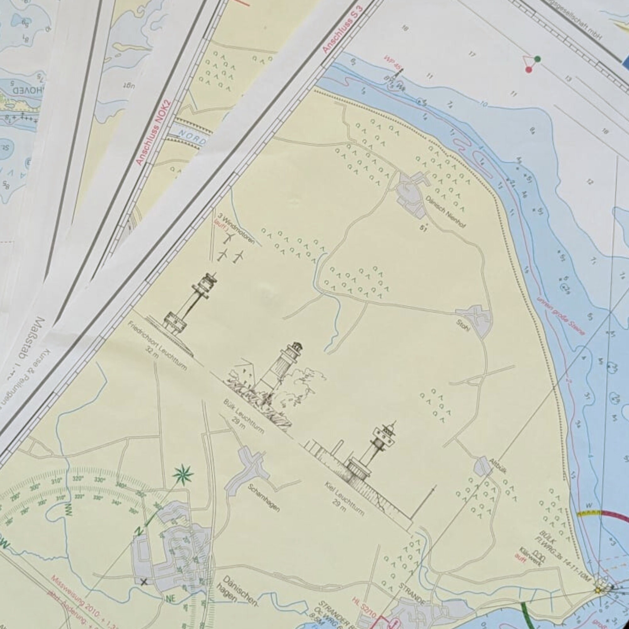 Original Nautical Charts Cut to A4 Format, Vintage Nautical Charts for ...