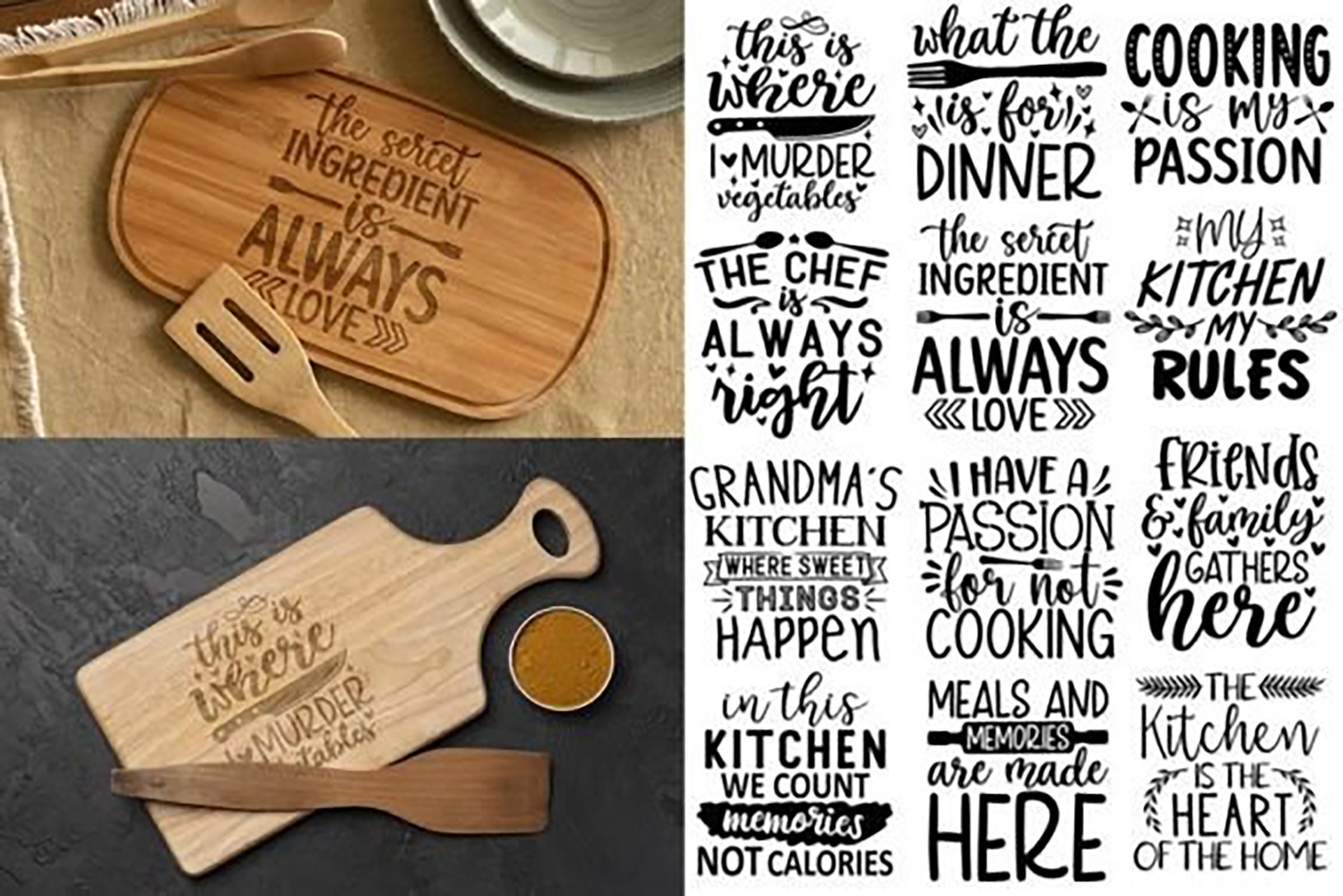 Cutting Board SVG Bundle, Christmas Charcuterie Board, Chopping Serving ...