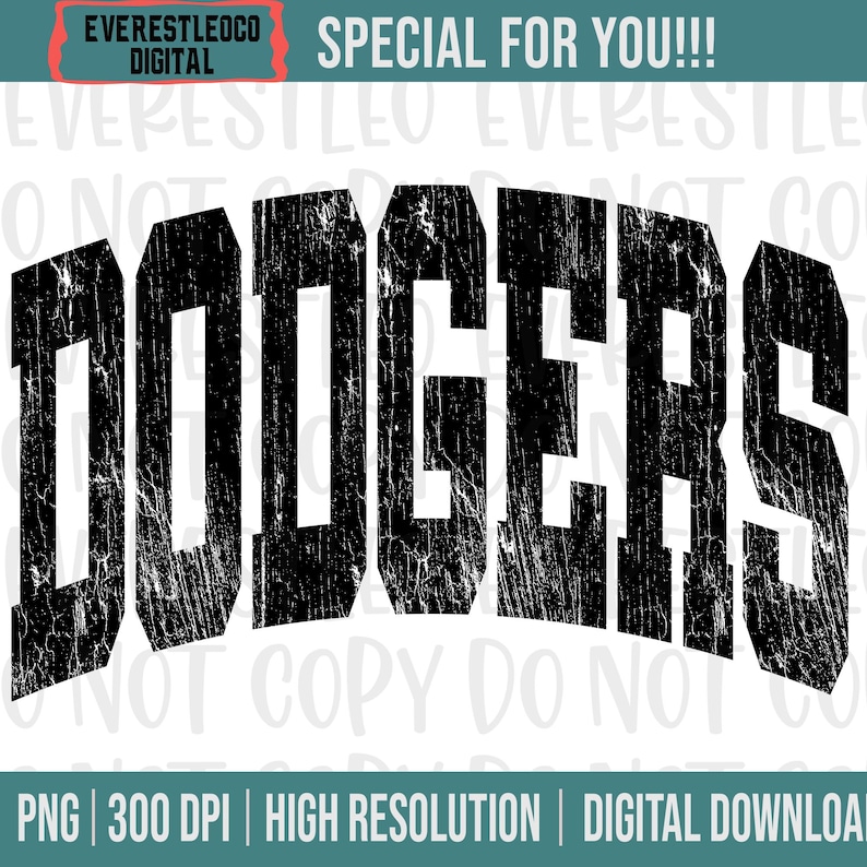 Dodgers Png, Dodgers Retro Typography Distressed School Spirit PNG ...