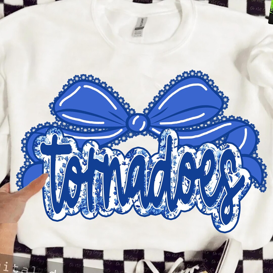 Tornadoes Png, Tornadoes Mascot Floral Toile Blue Water Color Coquette ...