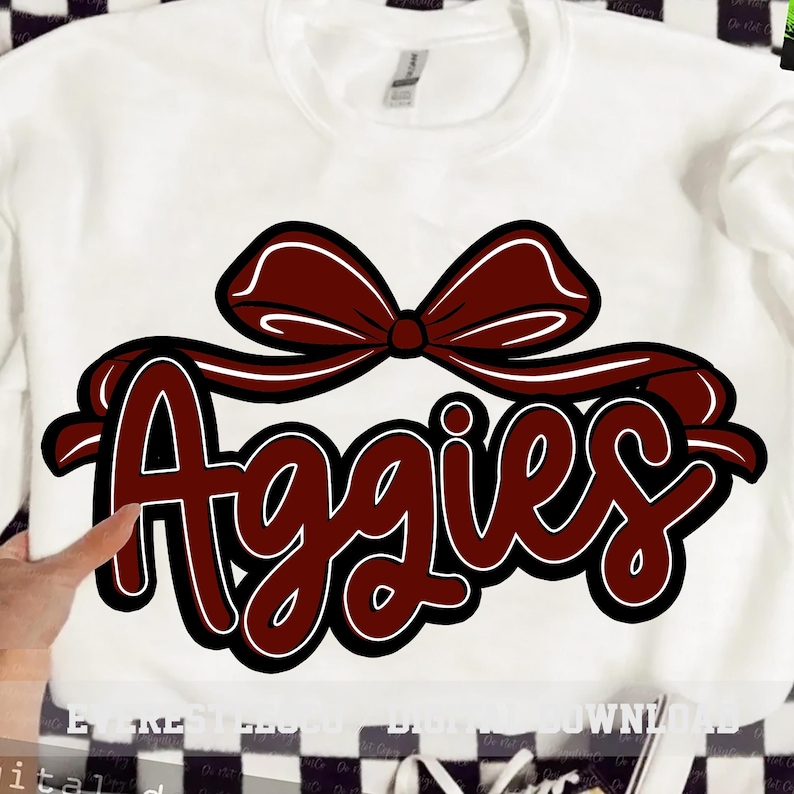 Aggies Png, Aggies Mascot Coquette Bow, Team PNG, School, Mascot Team ...