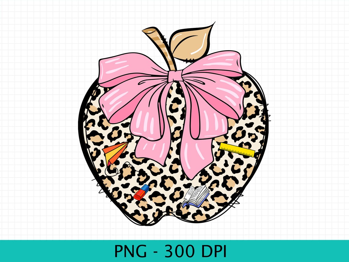 Pink Coquette Apple Png,back to School Png,teacher Png,teacher ...