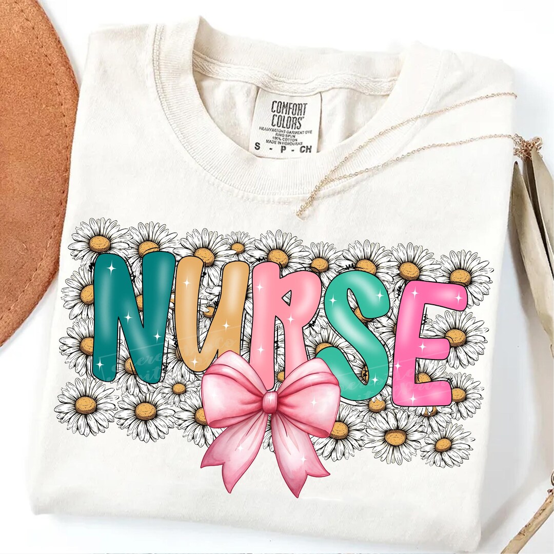 Floral Nurse Coquette Bow PNG, Preppy Nurse Png, Nurse Flower Png ...