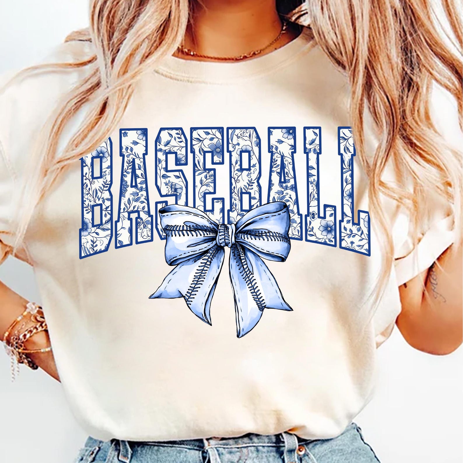 Baseball Floral Toile Blue Water Color Coquette Bow Clip Art Printable ...