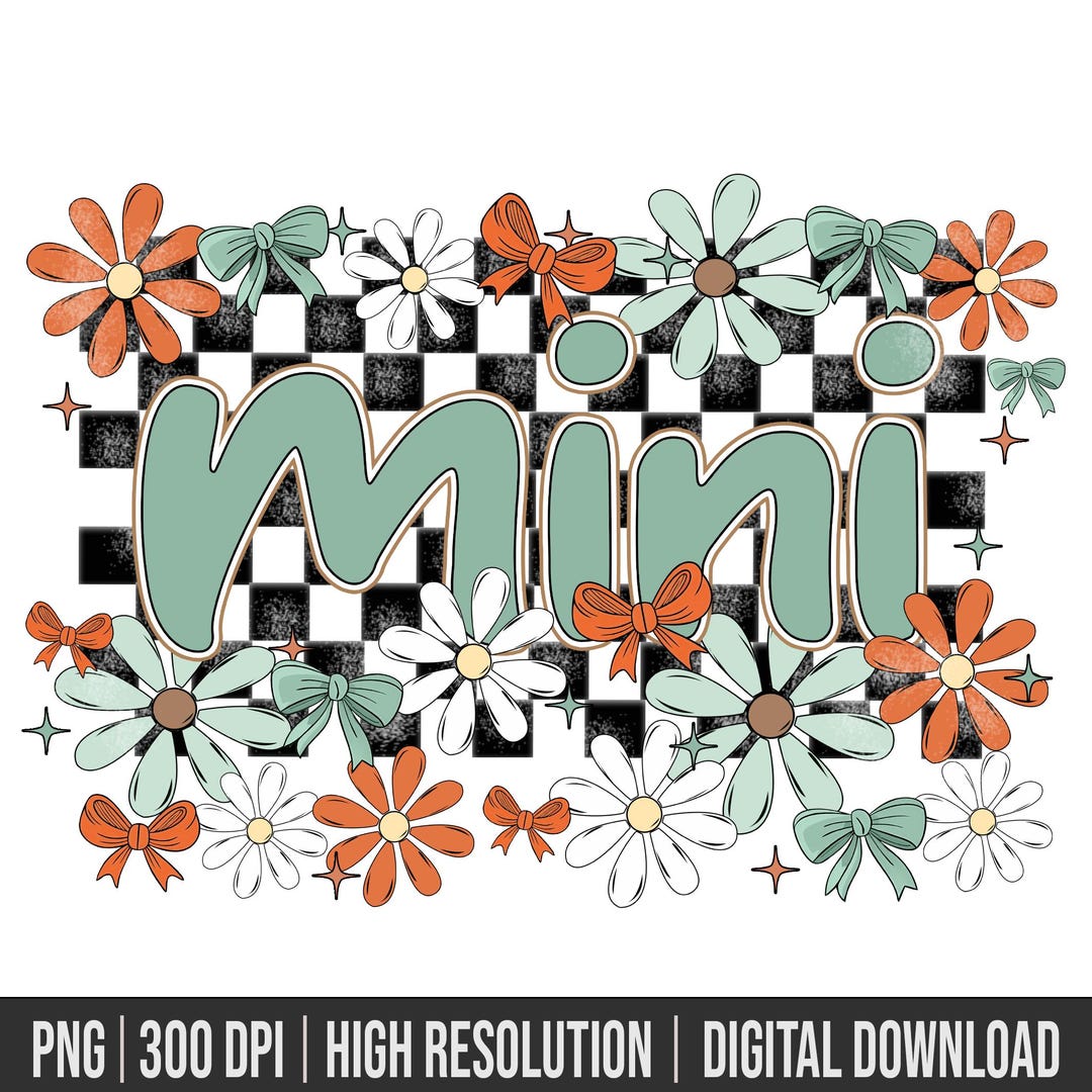 Floral MINI Coquette Bow Png, Mama Mini Flower Png, Mini Coquette Bow ...