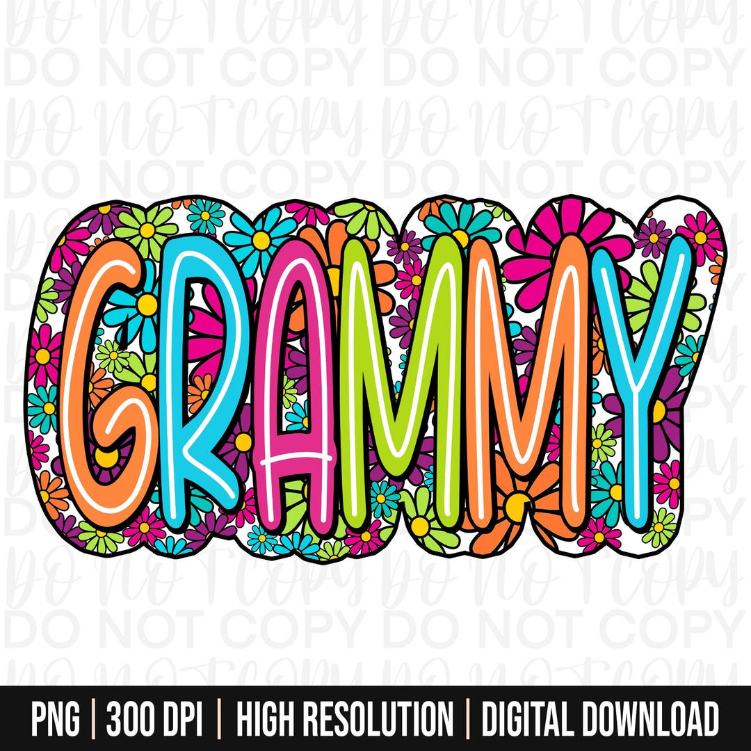 Colorful Floral Grammy Png, Grammy Flower Png, Grandmama Png, Mama ...