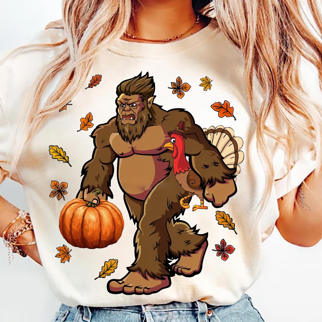 Bigfoot Thanksgiving Png, Bigfoot Pilgrim Turkey Png, Thanksgiving T ...