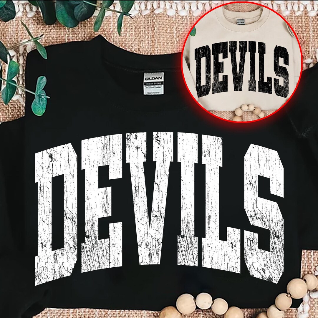 Devils Png, Devils Retro Typography Distressed School Spirit PNG ...
