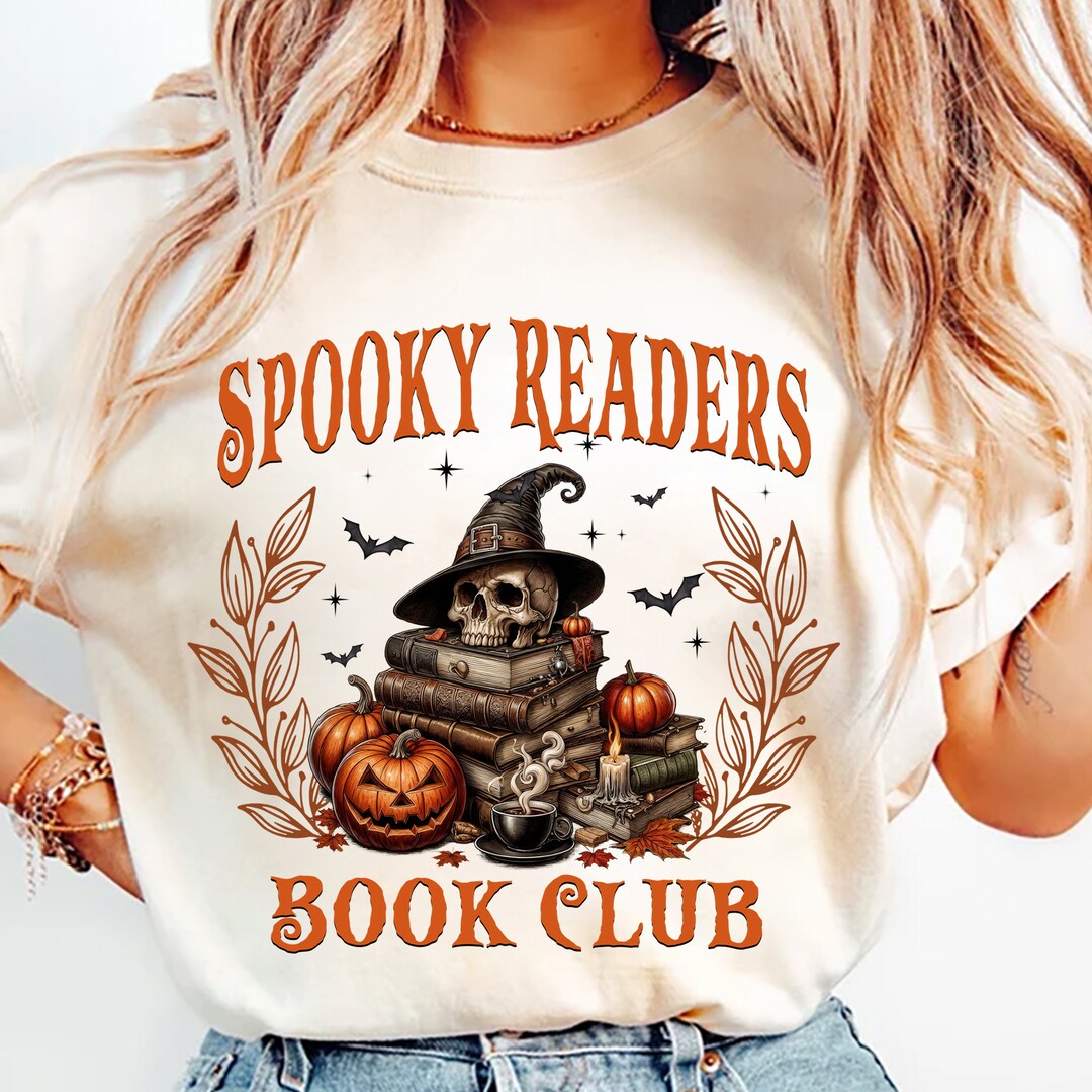 Spooky Readers Book Club Png, Halloween Png, Spooky Season Png, Retro ...