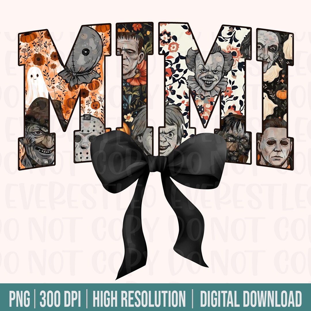 Retro Halloween Mimi Coquette Bow PNG Horror Movie Png Horror Halloween ...