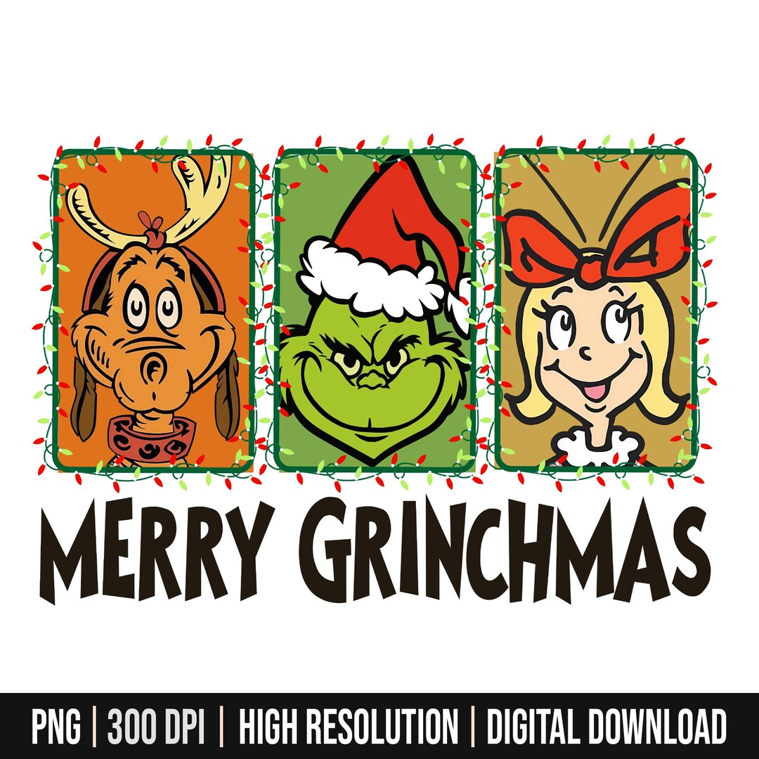 Merry Grinchmas Png, Retro Christmas Png, Cartoon Grinch Png, Christmas ...