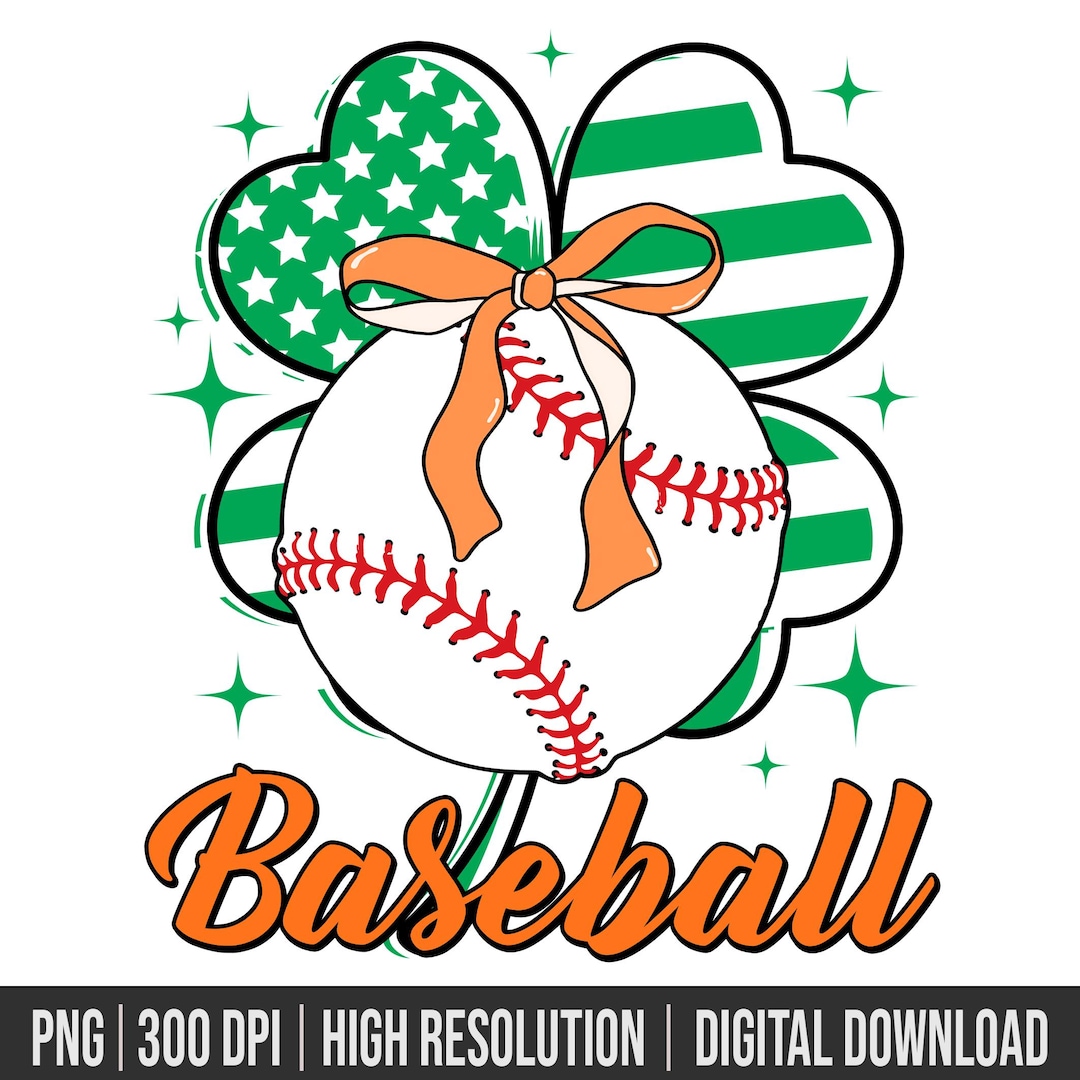 St Patricks Day Shamrock Baseball Coquette PNG, St Patricks Day ...