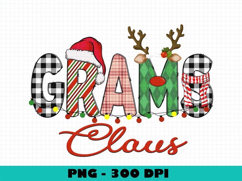Grams Claus Png, Retro Christmas,christmas Png, Christmas Sublimation ...