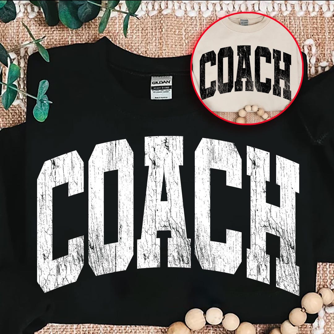 Coach PNG, Coach Retro Typography Distressed PNG, Retro College Text ...