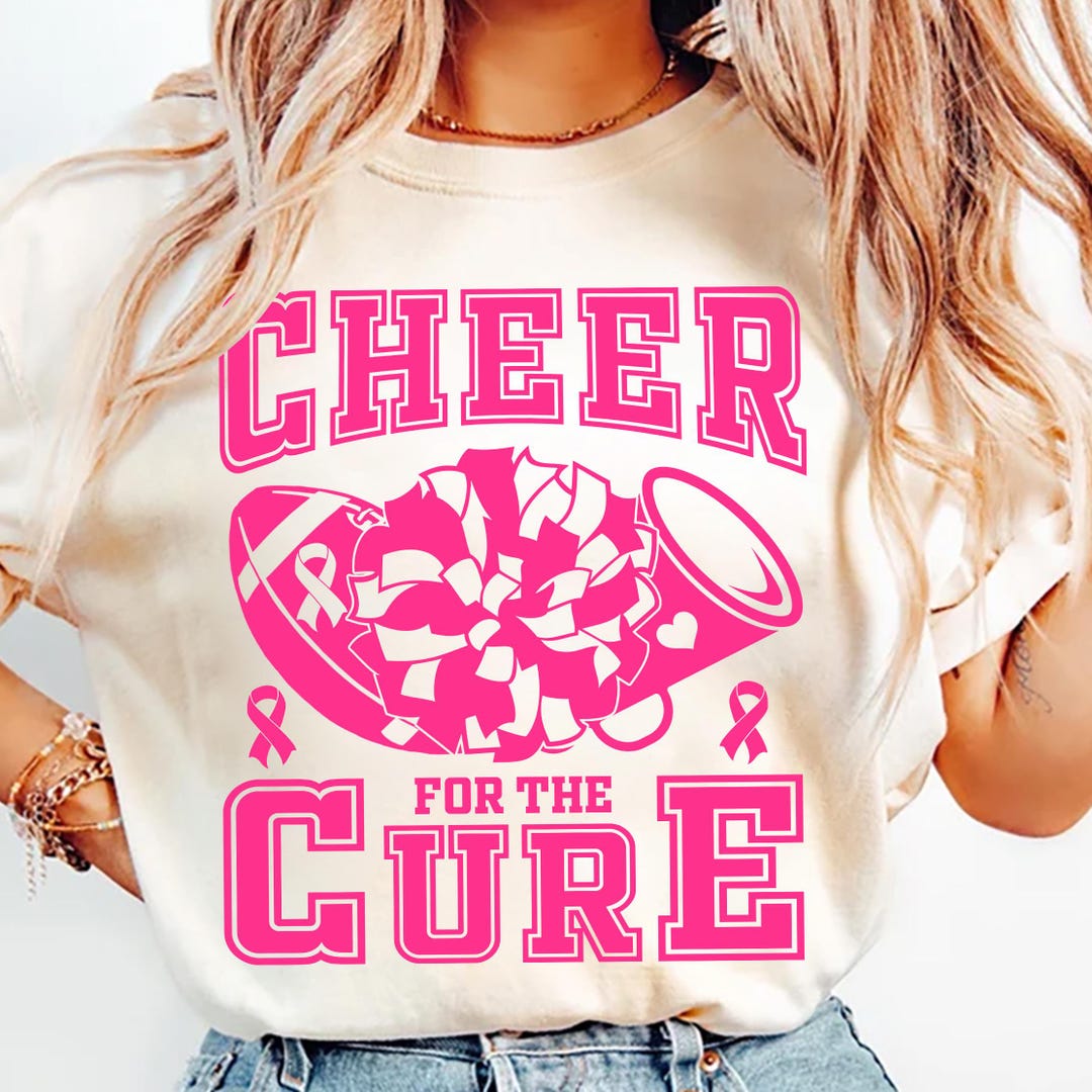 Breast Cancer Cheer Team Football PNG Sublimation Designs Awareness ...
