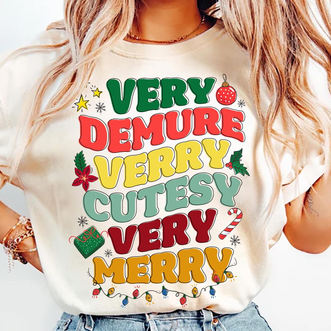 Very Demure Very Cutesy Very Merry Png SVG, Demure Merry Png SVG, Very ...
