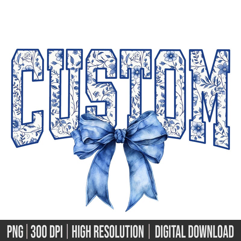 Monogram Bow Dtf - Etsy