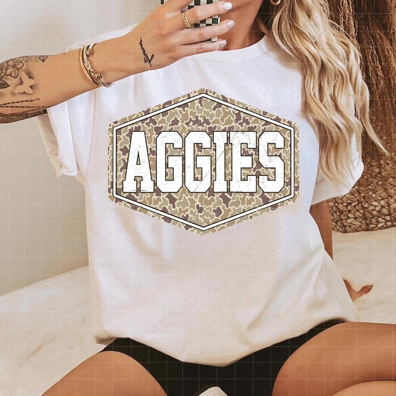 Aggies PNG, Retro Camo Mascot Varsity Distressed Design, School Spirit ...