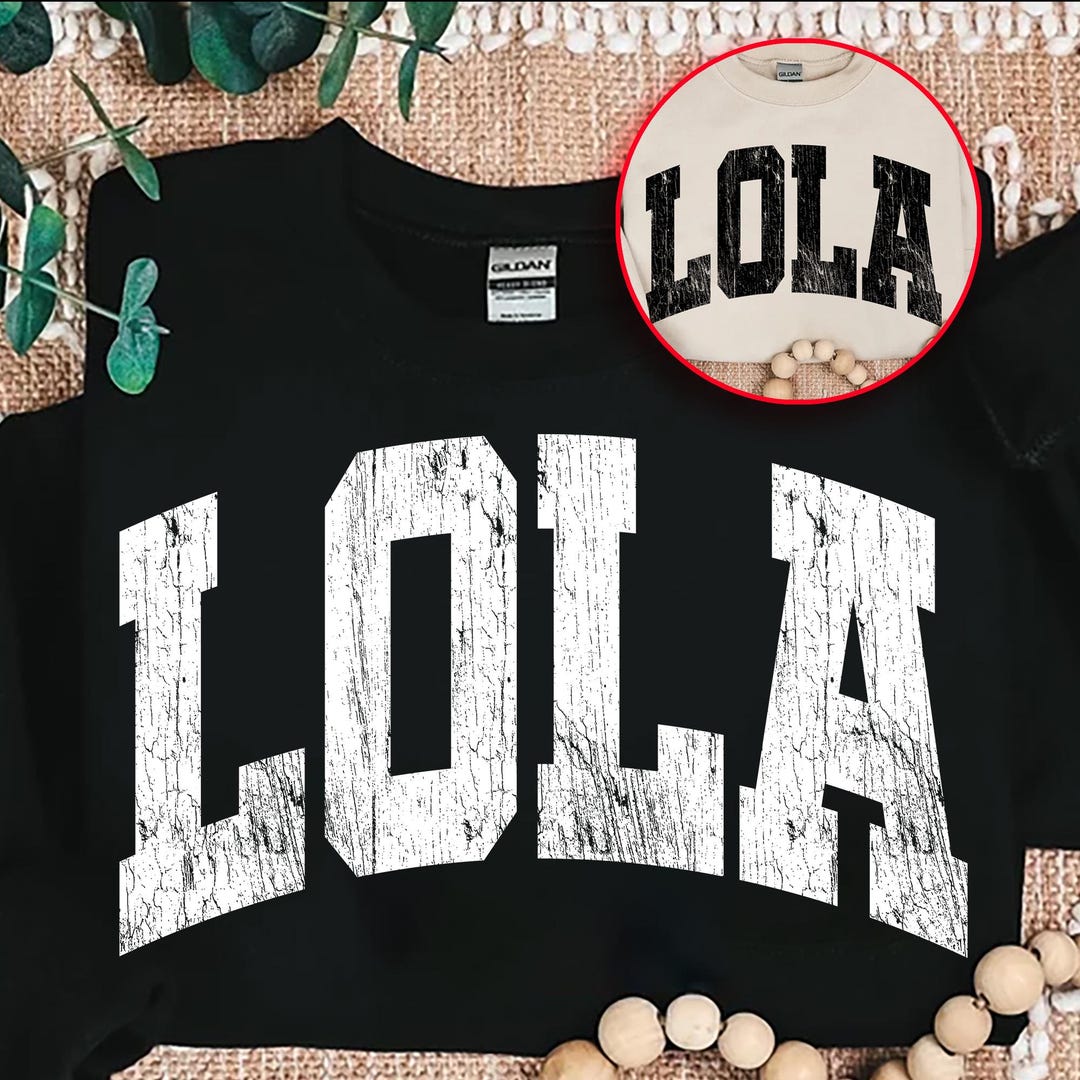 LOLA Png, Lola Distressed Typography Png, Retro Bold Lettering, Vintage ...