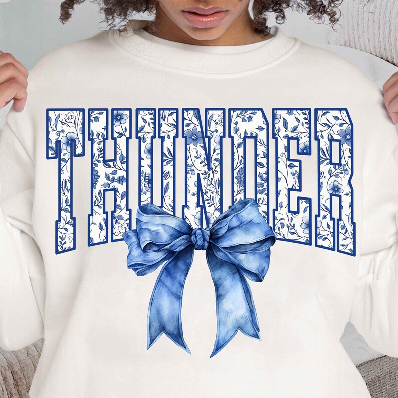 Digital Png File Thunder Floral Toile Blue Water Color Coquette Bow ...
