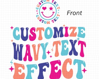 Custom Wavy Text Front & Back Png, Custom Wavy Letters Png, Custom Wavy ...