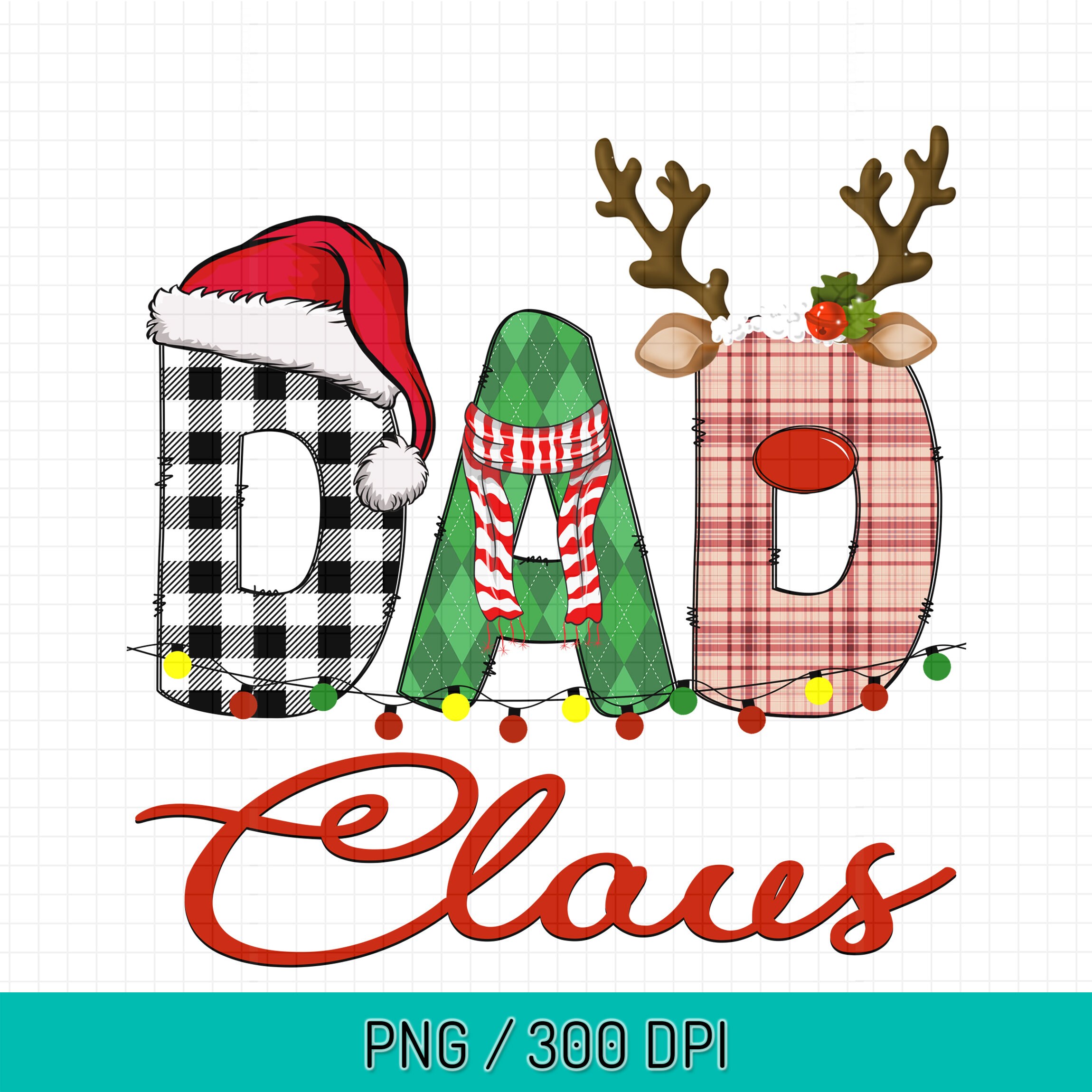 Dad Claus Sublimation PNG Designs Downloadsdad Daddy Uncle - Etsy