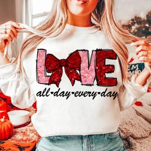 Love All Day Every Day PNG, Coquette Valentine Glitter PNG Png ...