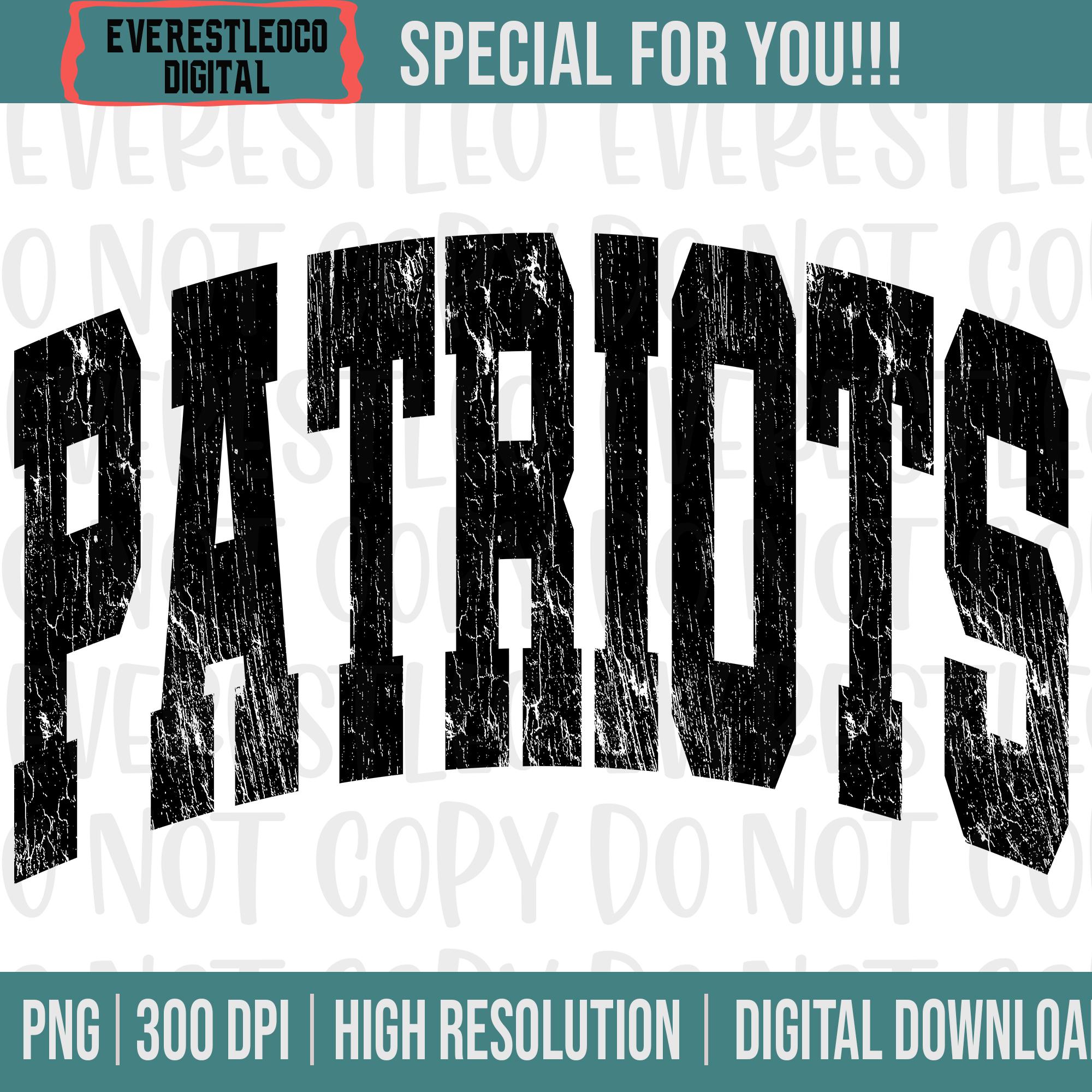 Patriots Png, Patriots Retro Typography Distressed School Spirit PNG ...