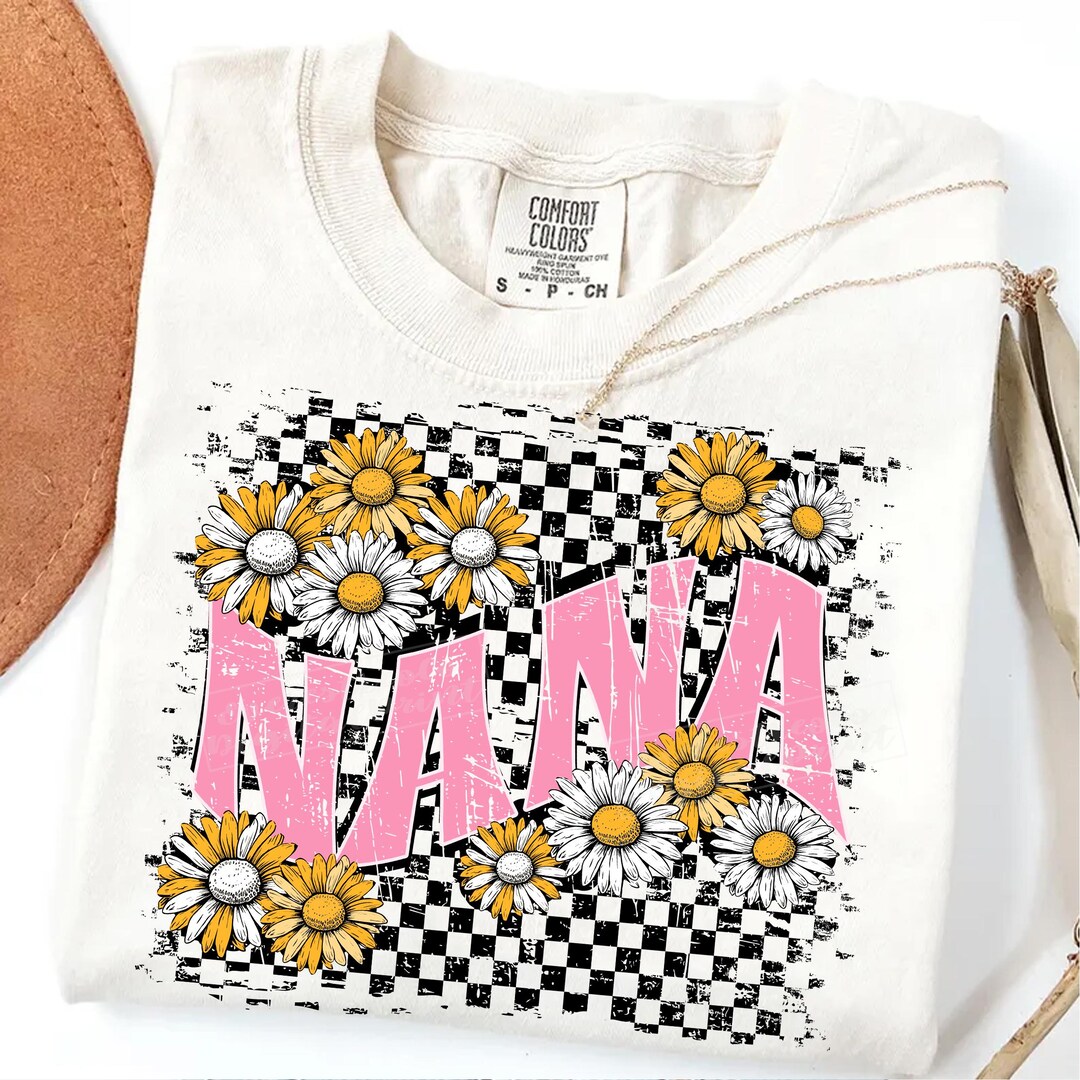 Checkered Nana Png Floral Nana Png, NANA Checkered Png, NANA Flower, Grandma Flower Png, Mama ...