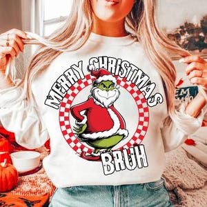 Merry Christmas Bruh Png, Grinch Santa Bruh, Checkerboard Retro Boy ...
