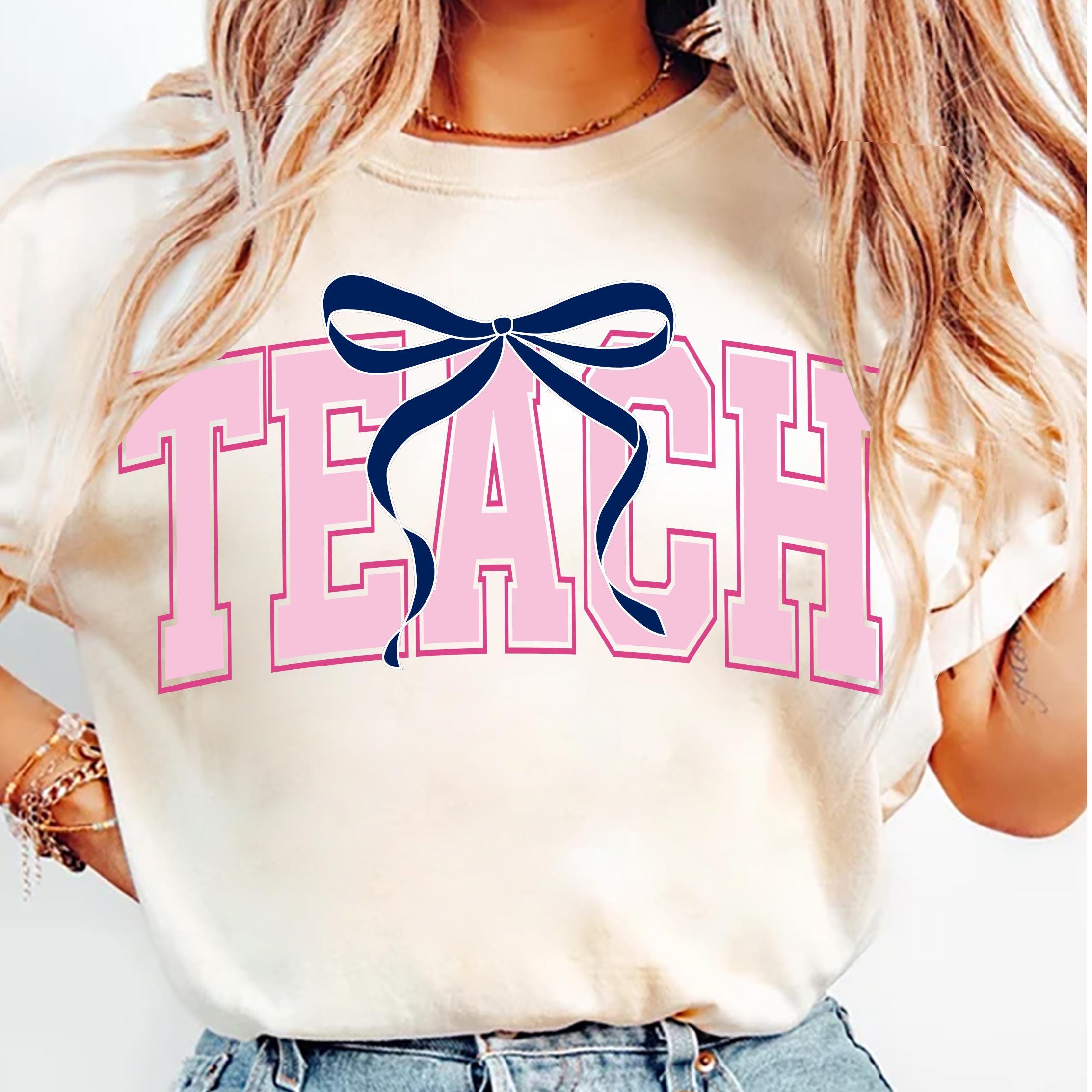 Coquette Teach PNG, Bow Teacher Png, Bows Teach PNG, Varsity Teach Png ...